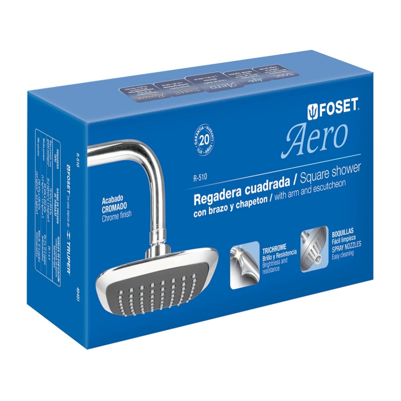 Regadera redonda plastica 6" con brazo aero - Tools And Go